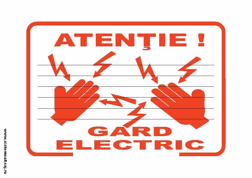 Semn Indicator Atentie Gard Electric – PrintCenter.ro Shop
